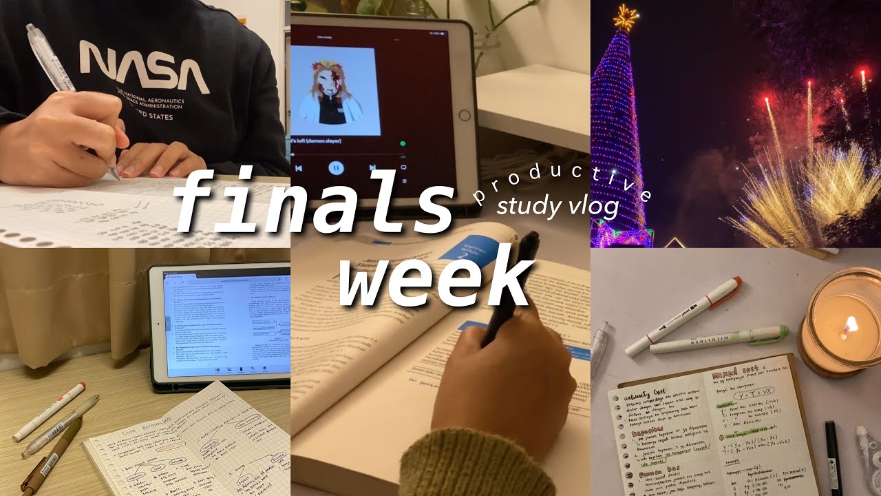 finals week vlog 🖇️ lots of notetaking, night studying, fireworks, new ...