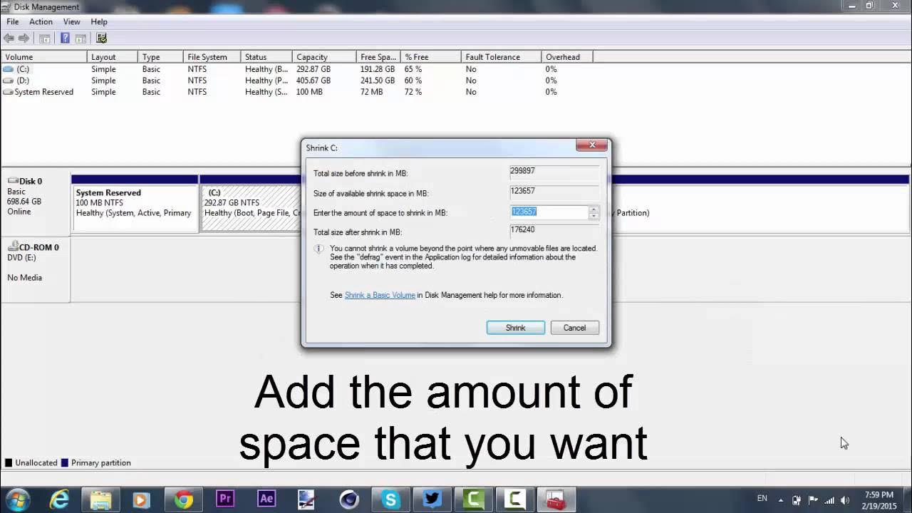 How to make a new local disk (windows7) - YouTube