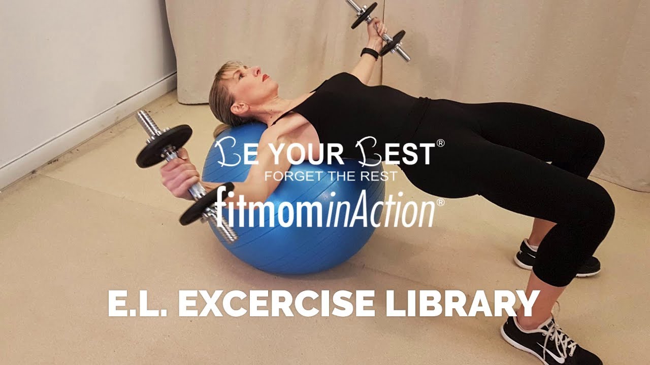 CROCI PER IL PETTO SU PALLA CON MANUBRI - DUMBBELL FLY ON FITBALL - YouTube