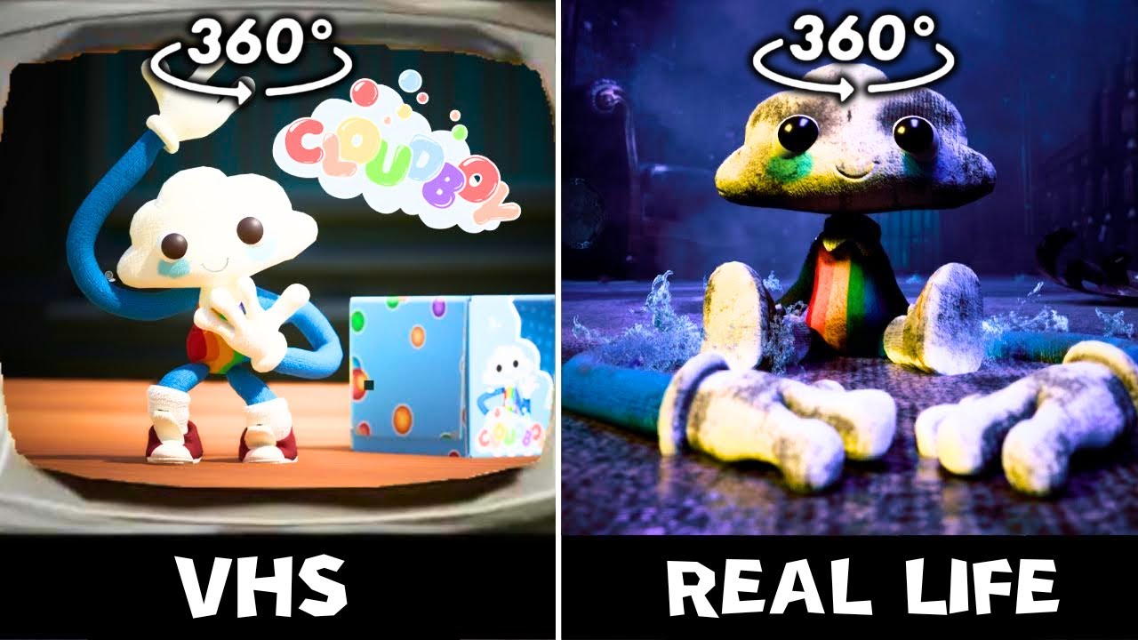 360° VR Poppy Playtime: Chapter 5 - Cloudboy VHS vs Real Life Trailers Comparison - YouTube