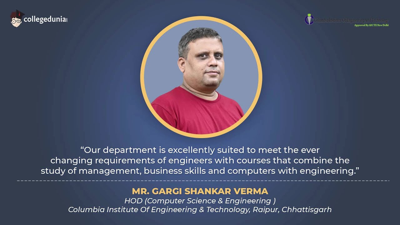 Mr. Gargi Shankar Verma | HOD | Columbia Institute Of Engineering ...
