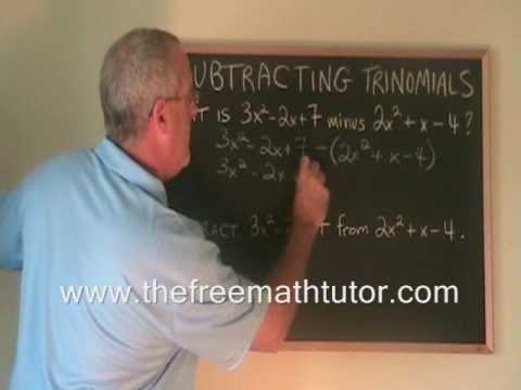 Subtracting 2 Trinomials - YouTube