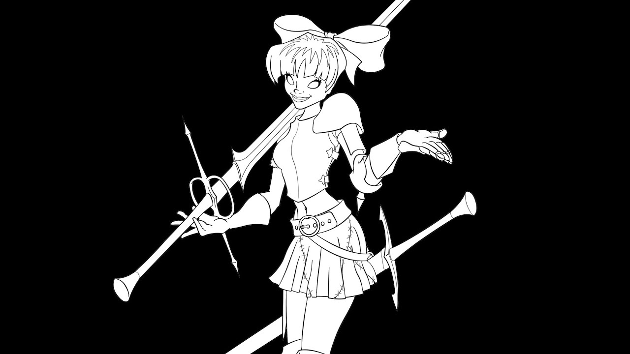 Speed drawing & inking of a cute medieval mercenary - YouTube