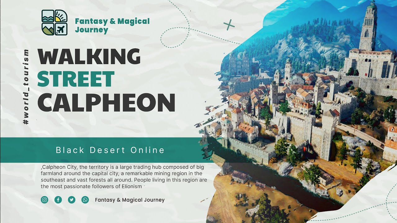 Walking Street Calpheon City - Walk Tour Black Desert Online - YouTube