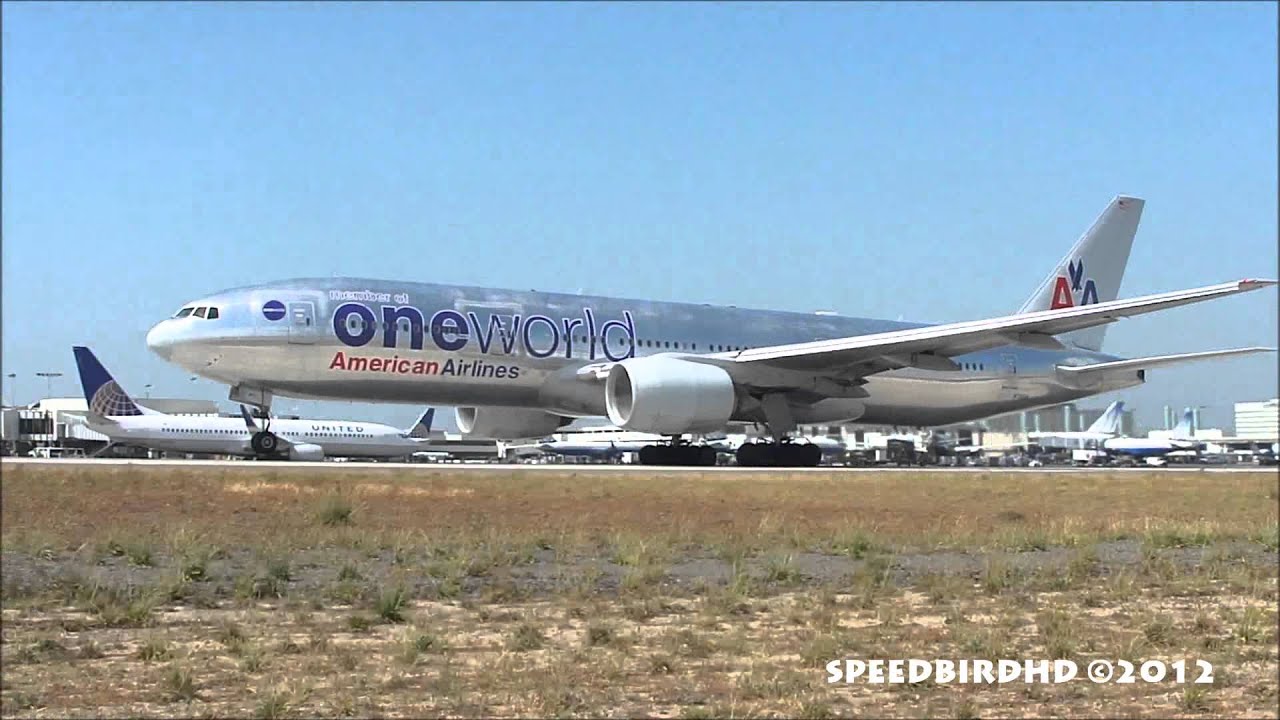 American Airlines 'ONE WORLD' Boeing 777-223(ER) [N791AN] Takeoff - YouTube