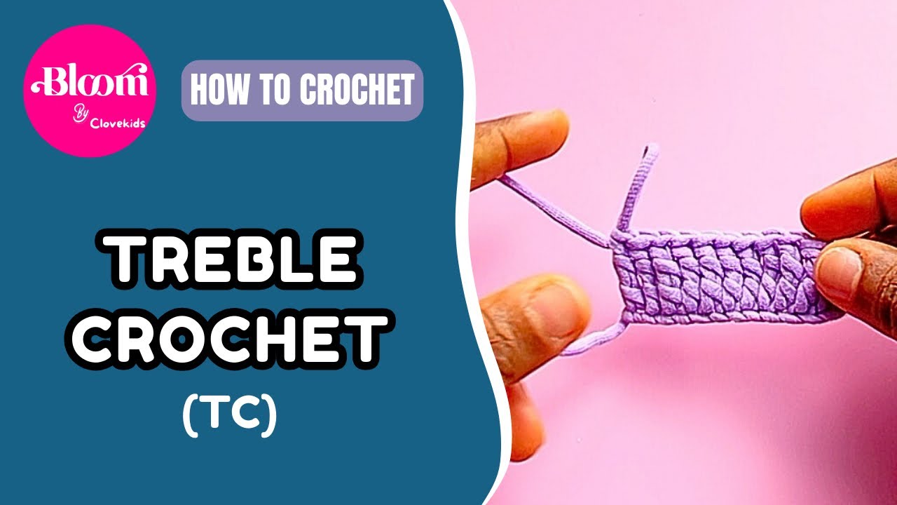 CROCHET: How to make a treble crochet stitch (TC) | Beginners | Crochet ...