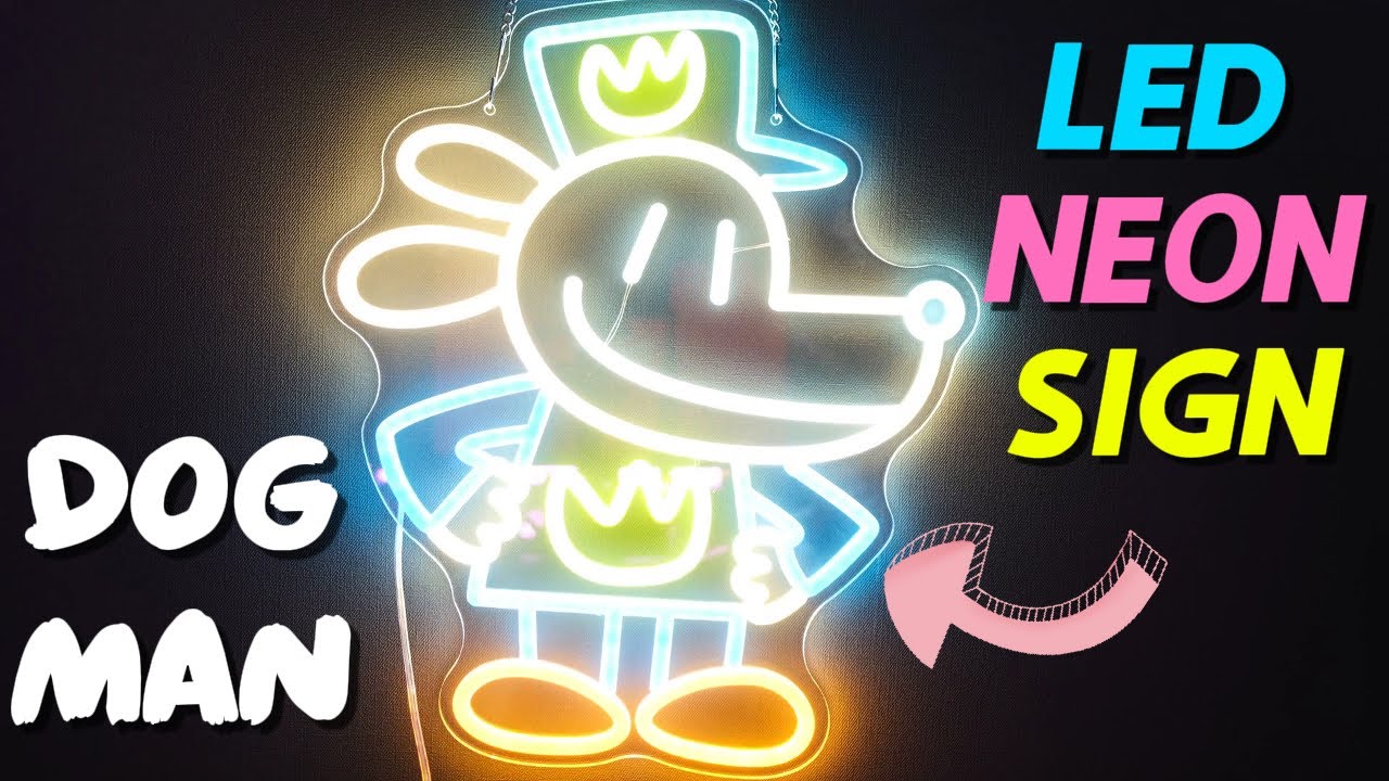 Cool LED Neon Sign Dogman Review and Unboxing - LED Lights #wmat - YouTube