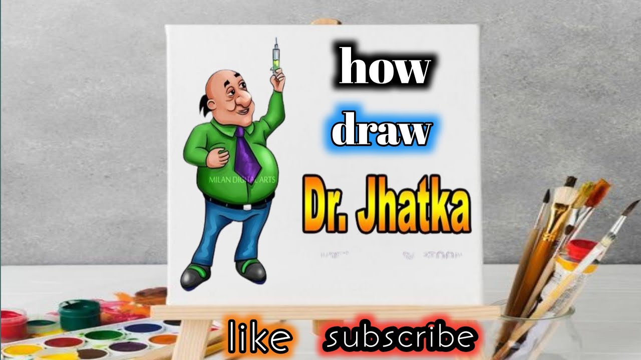 Motu Patlu how to draw dr jhatka - YouTube