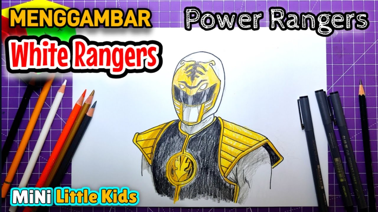 MENGGAMBAR POWER RANGERS PUTIH - HOW TO DRAW WHITE RANGERS MMPR - YouTube