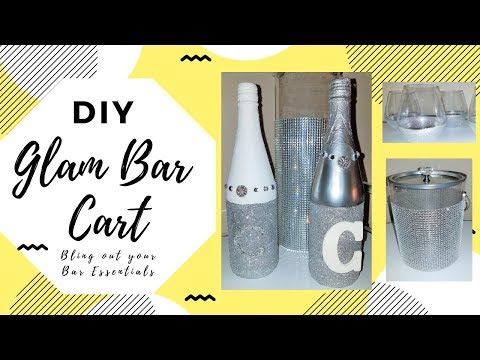 DIY 💎 Bling Bar Under $10 | Wine Glasses | Ice Bucket | Bling Champagne ...