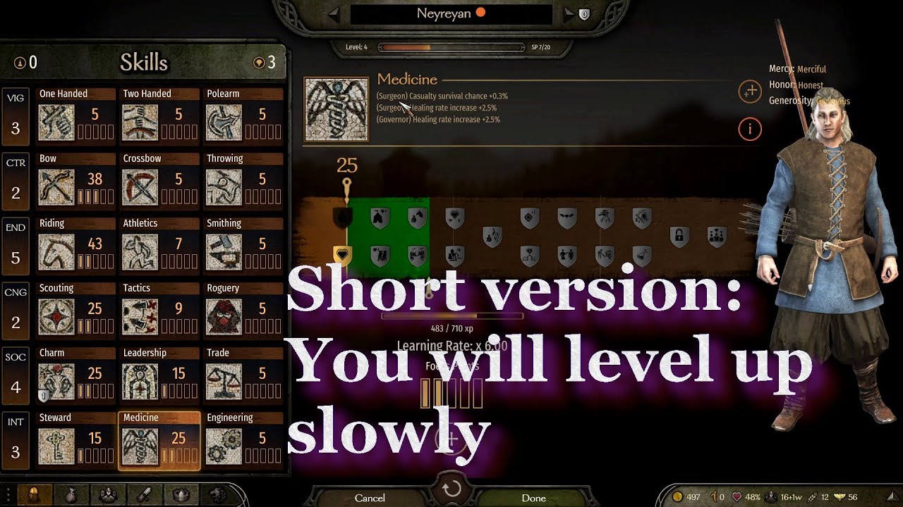 Mount and Blade 2 Bannerlord - Stats guide - Level up explained - new ...