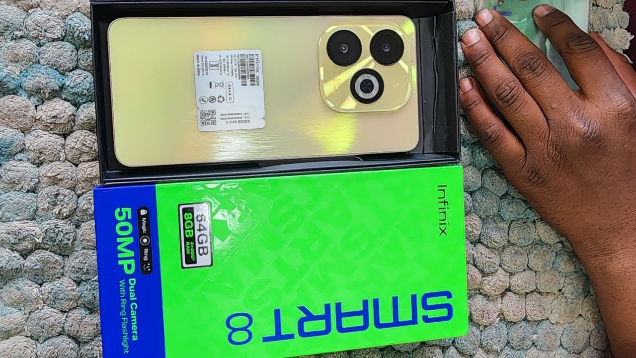 Infinix Smart 8 Colors Gold new mobile Unboxing 4+4/64 price - YouTube