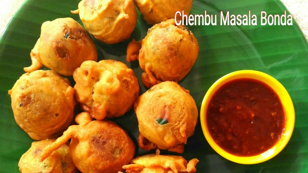Chembu Masala Bonda recipe malayalam ll Chembu Bonda ll Snacks Recipe ...