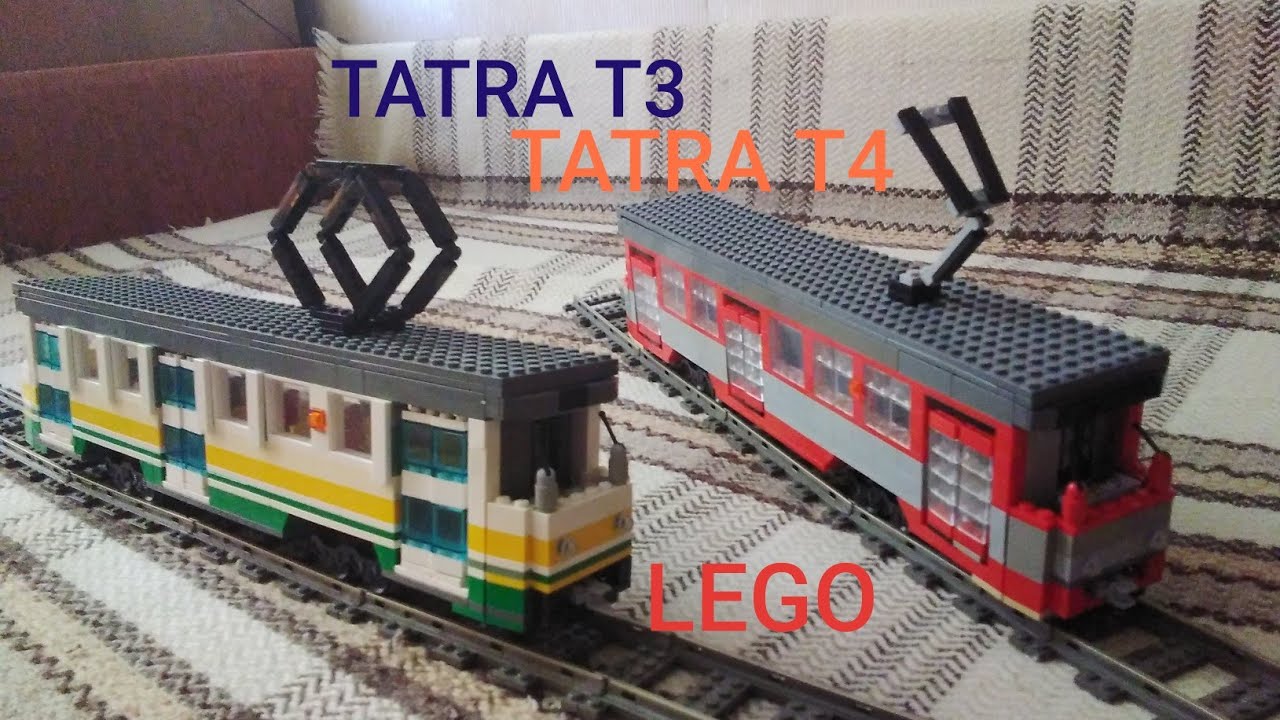 Lego трамваи Tatra t3 и Tatra t4 (пятигорский трамвай) - YouTube