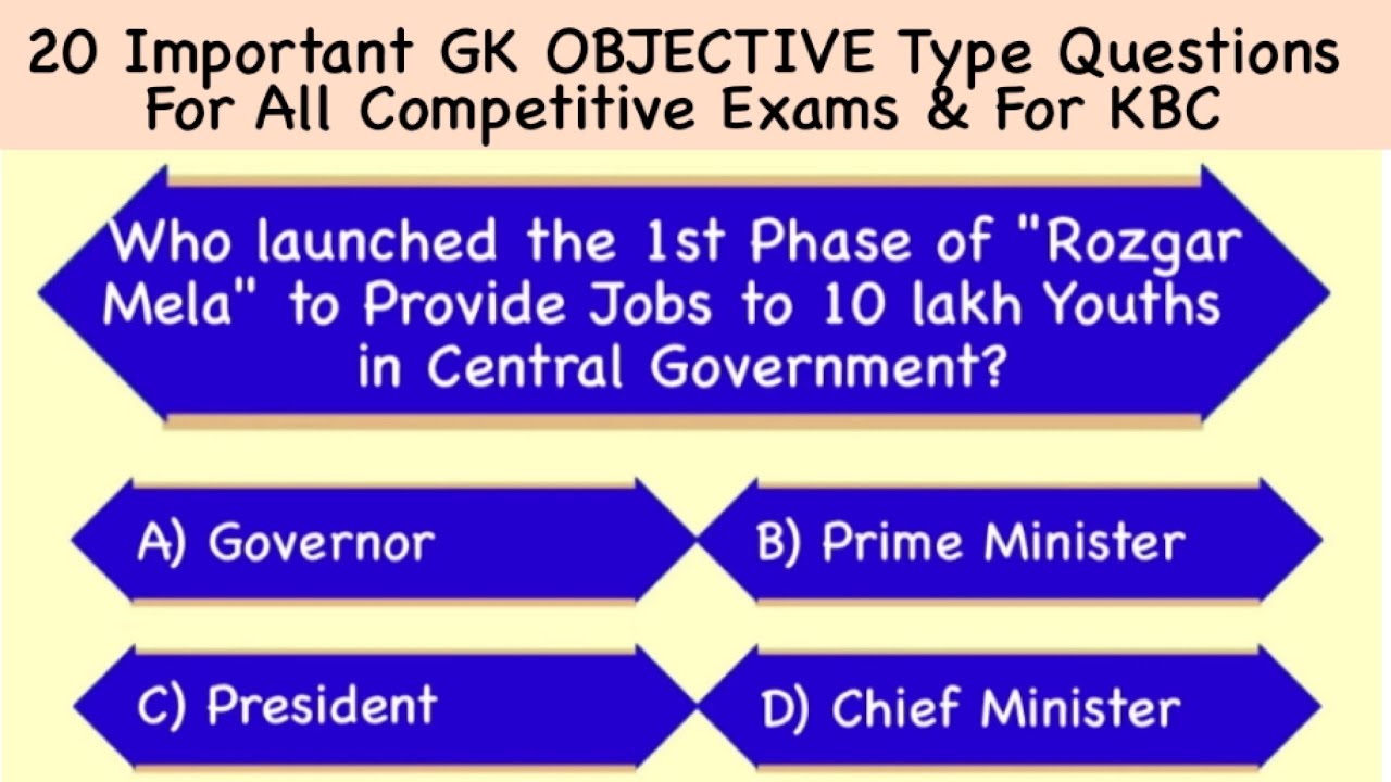 Set 12 - 20 Important GK Questions (MCQ) for all Competitive Exams ...