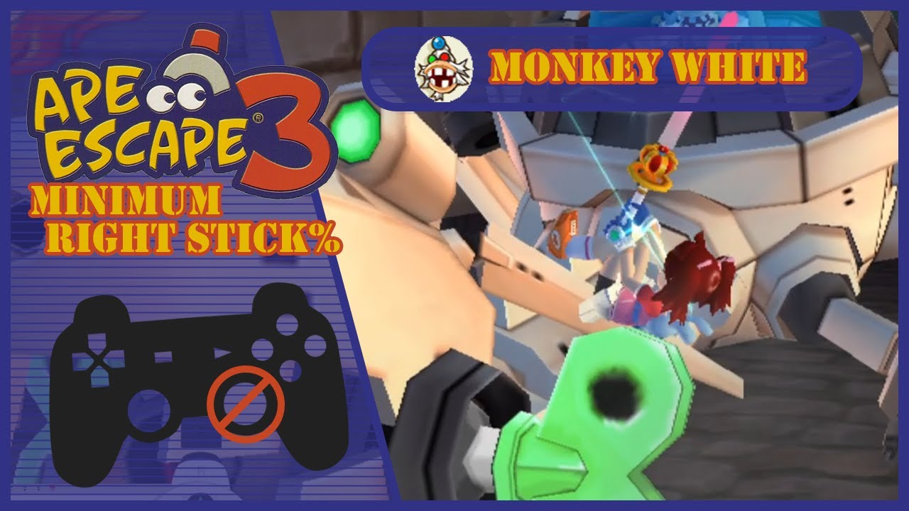 Ape Escape 3 - Minimum Right Stick% | Monkey White Battle! - YouTube