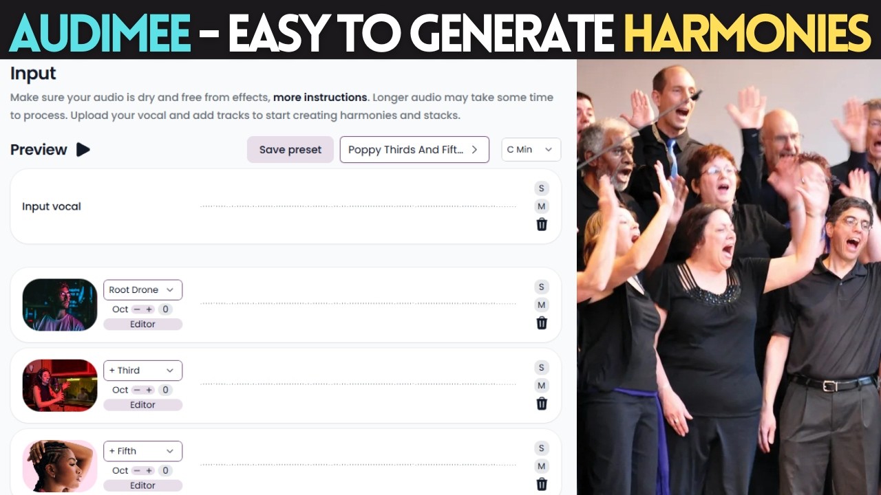Audimee Harmonies - Easy to generate Harmonies that sound great! - YouTube