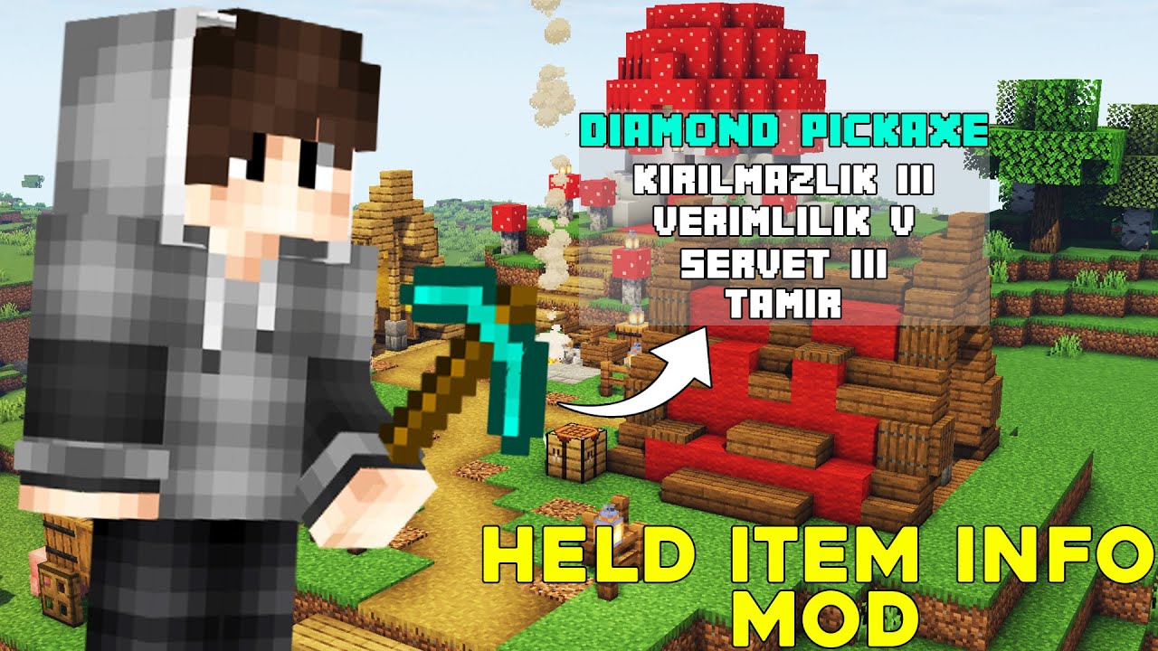 MİNECRAFT EŞYALARIN BÜYÜLERİNİ GÖSTEREN MOD !! Minecraft:Held İtem İnfo ...