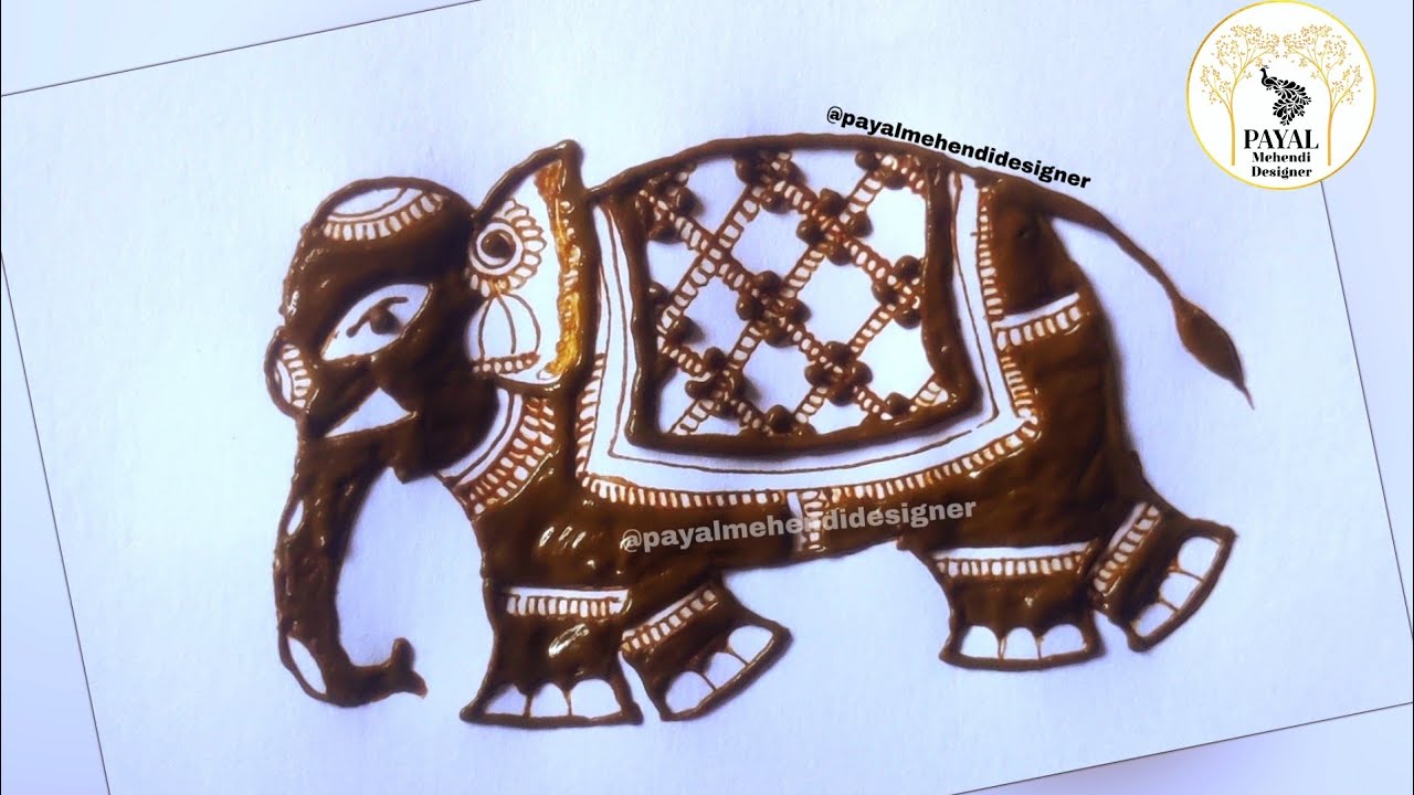 How To Draw Elephant In Mehndi | Royal Elephant Mehndi | #mehndi # ...