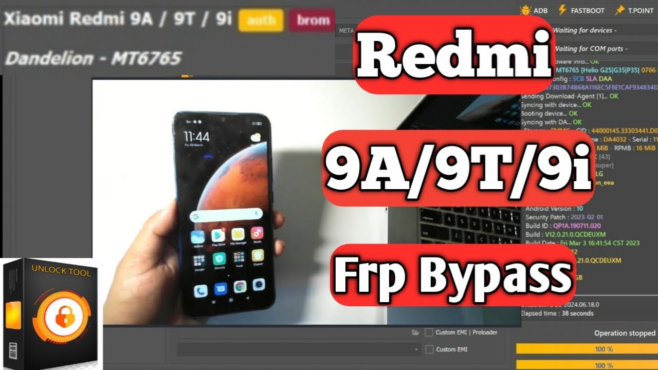 Redmi 9A/9T/9i Frp Bypass Unlock TooL - YouTube