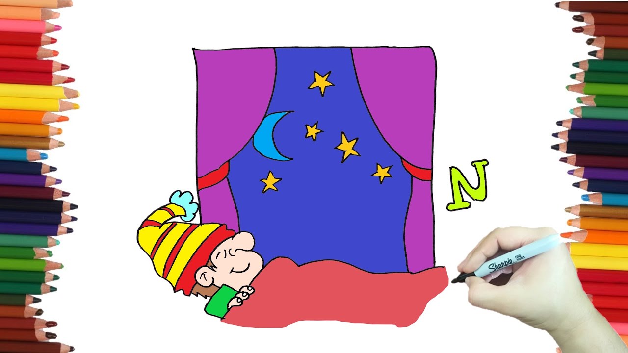 How to draw THE NIGHT STEP BY STEP - YouTube