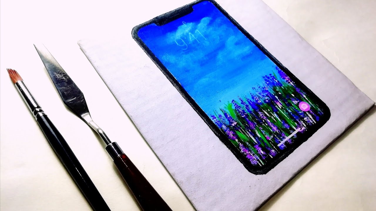 Daily Challenge #5/ Mobile Phone Wallpaper Landscape | Acrylic Painting ...