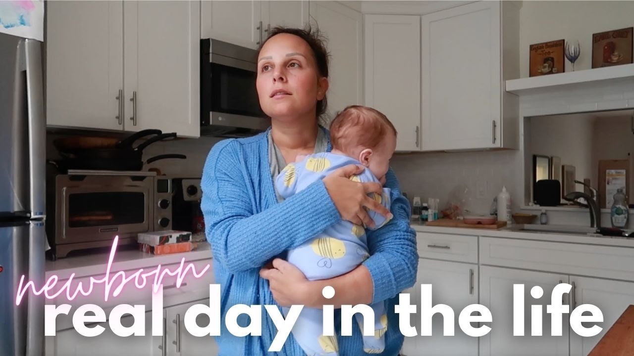 REAL DAY IN THE LIFE OF WITH A NEWBORN | mom of 3 - YouTube