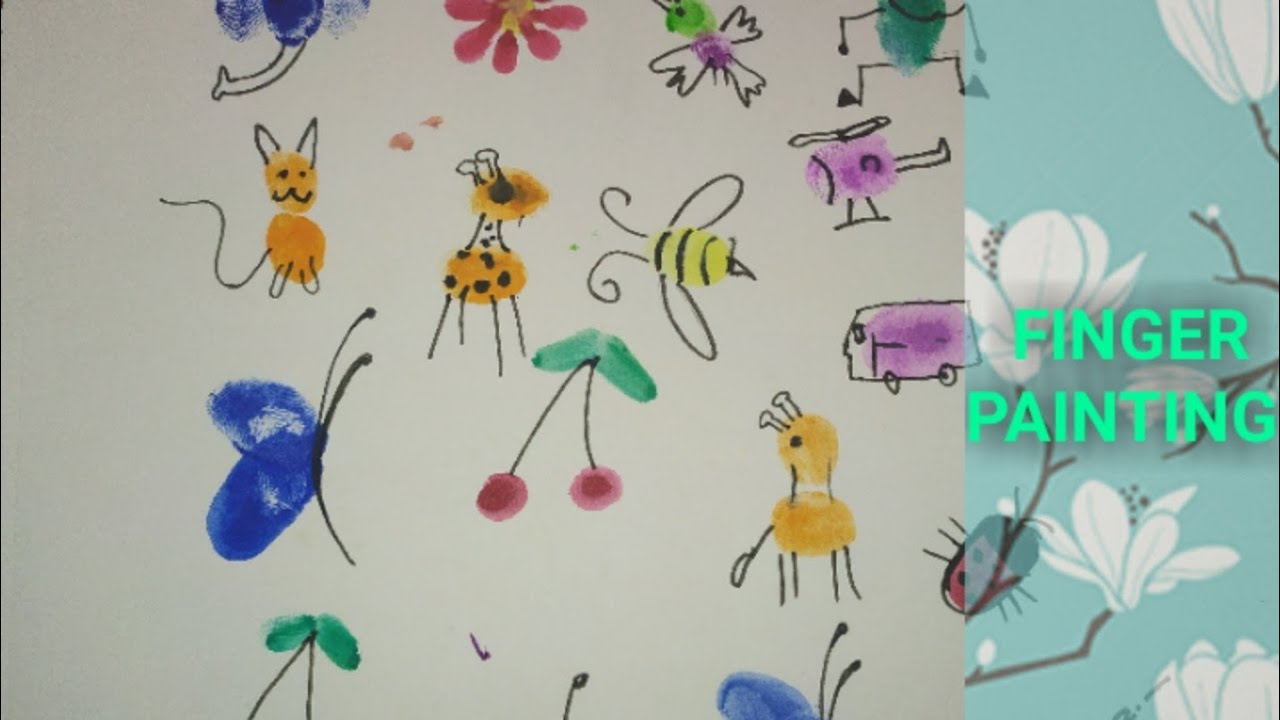 DIY|Finger painting art for kids/Thumb painting animals - YouTube