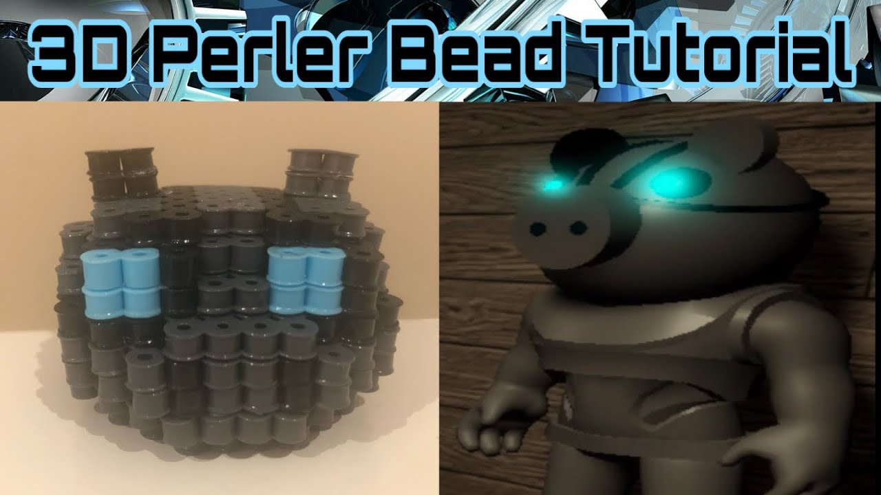 3D Perler Beads Roblox Piggy Robby Head Tutorial! - YouTube
