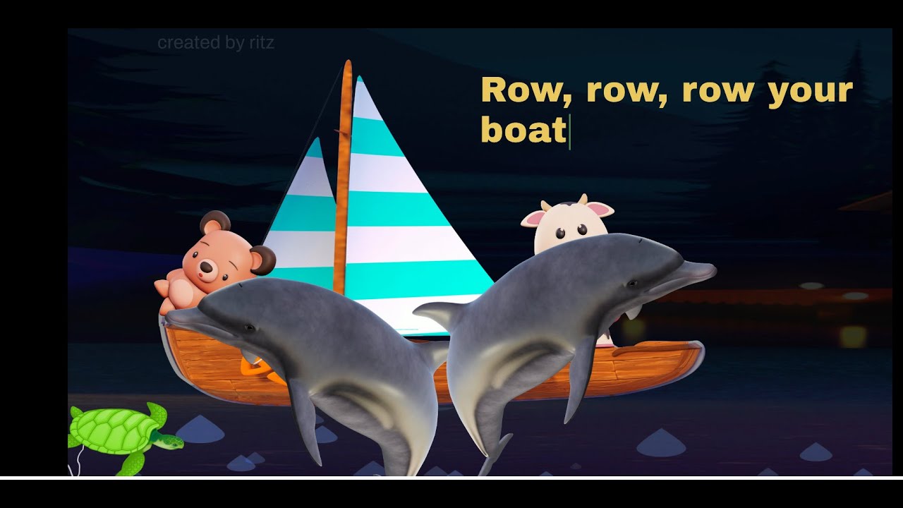 row row your boat gently down the stream|nursery rhyme| animated with ...