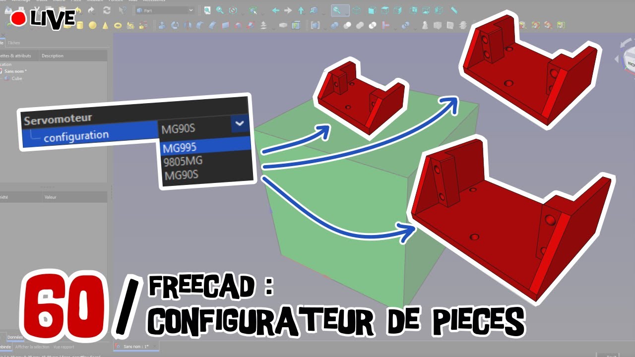 Créer des configurations de pièces dans FreeCAD - Live #60 - YouTube