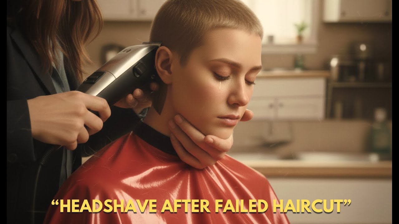 Girl Getting Headshave After Failed Haircut - YouTube