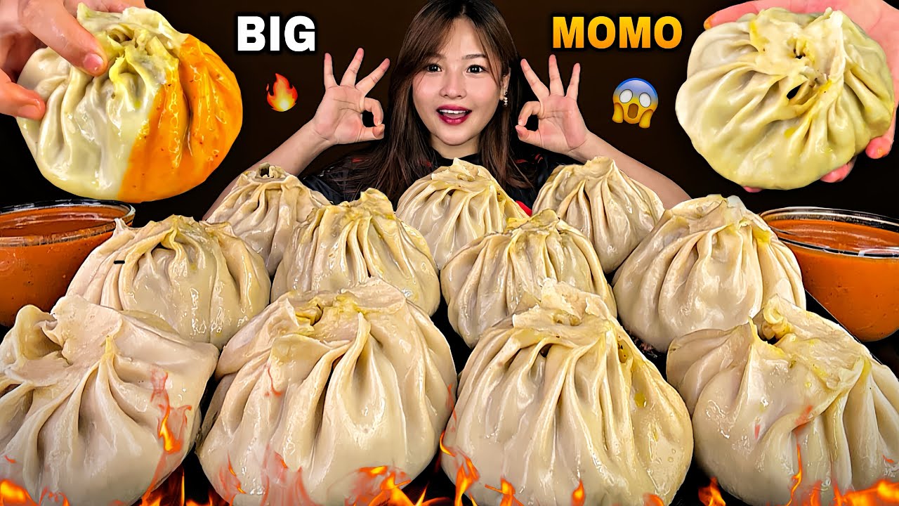 WORLD BIGGEST & JUICIEST BUFF MOMO🔥😱 | 10 GIANT NEPALI MOMOS🥟 + SPICY ...