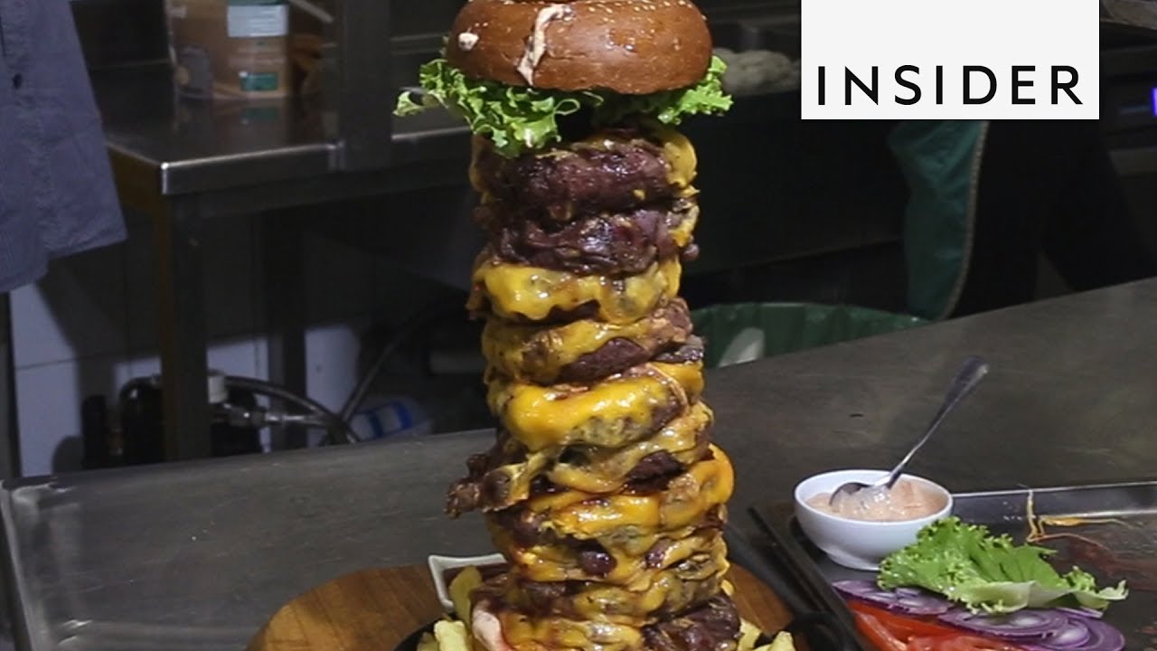 10-patty Burger Is Served On A Sword - YouTube