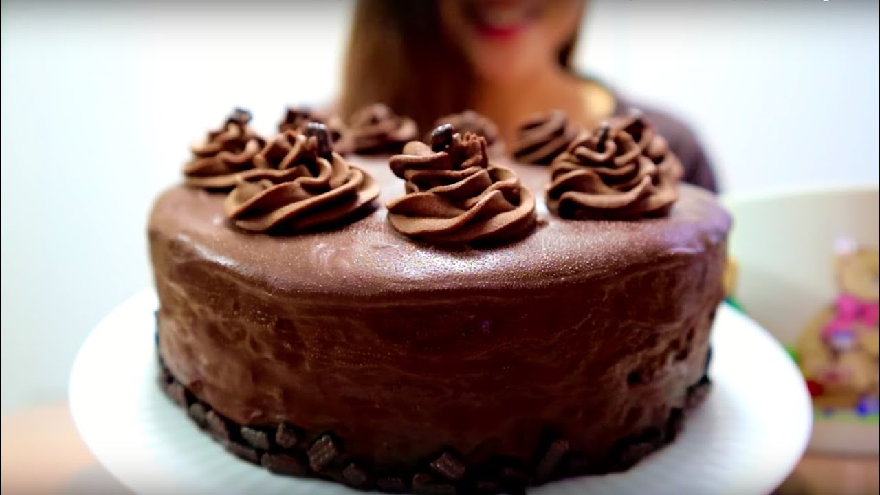 ASMR Homemade Double Chocolate Cake (Big Bites, No Talking) | Soft ...