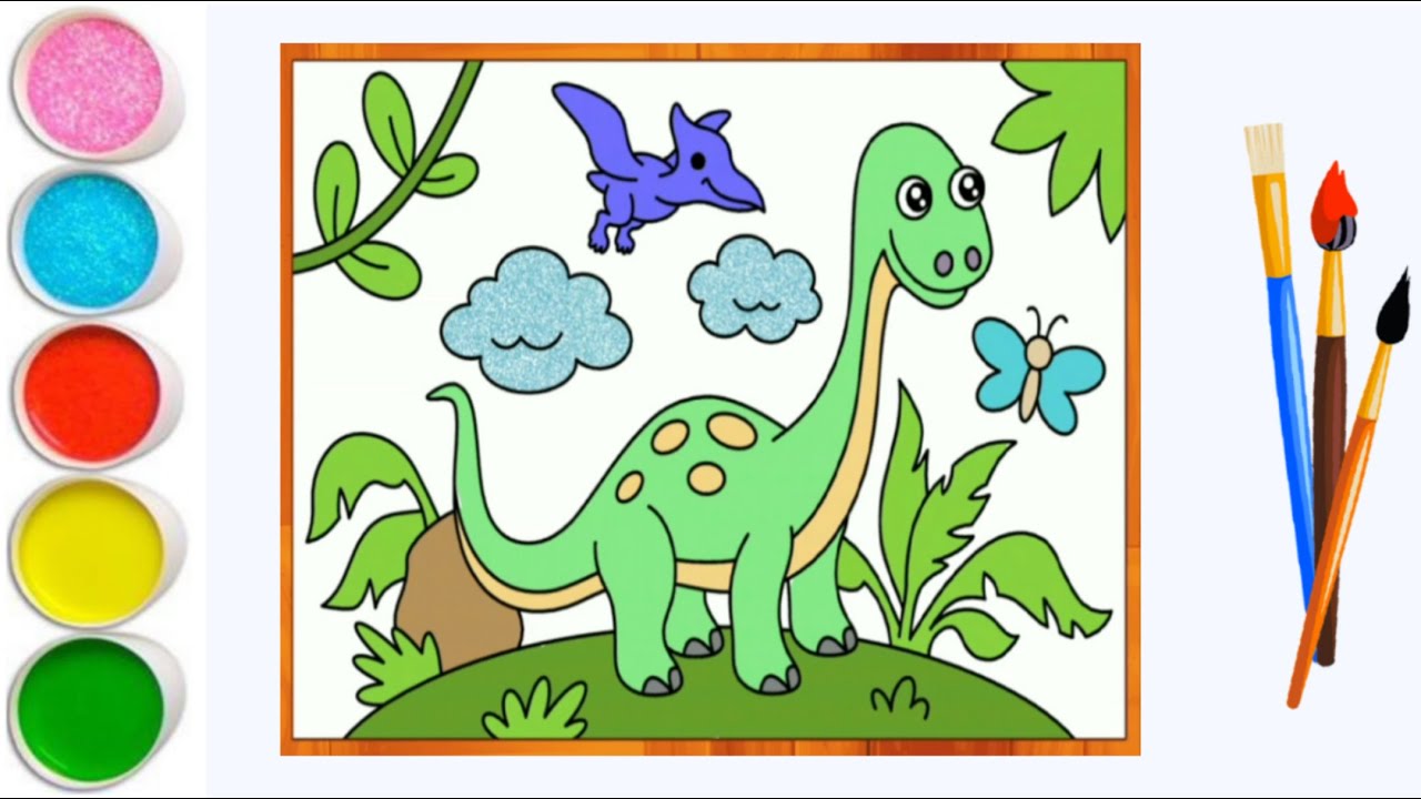Mewarnai Gambar Dinosaurus Brontosaurus | Mewarnai Untuk Balita Dan ...
