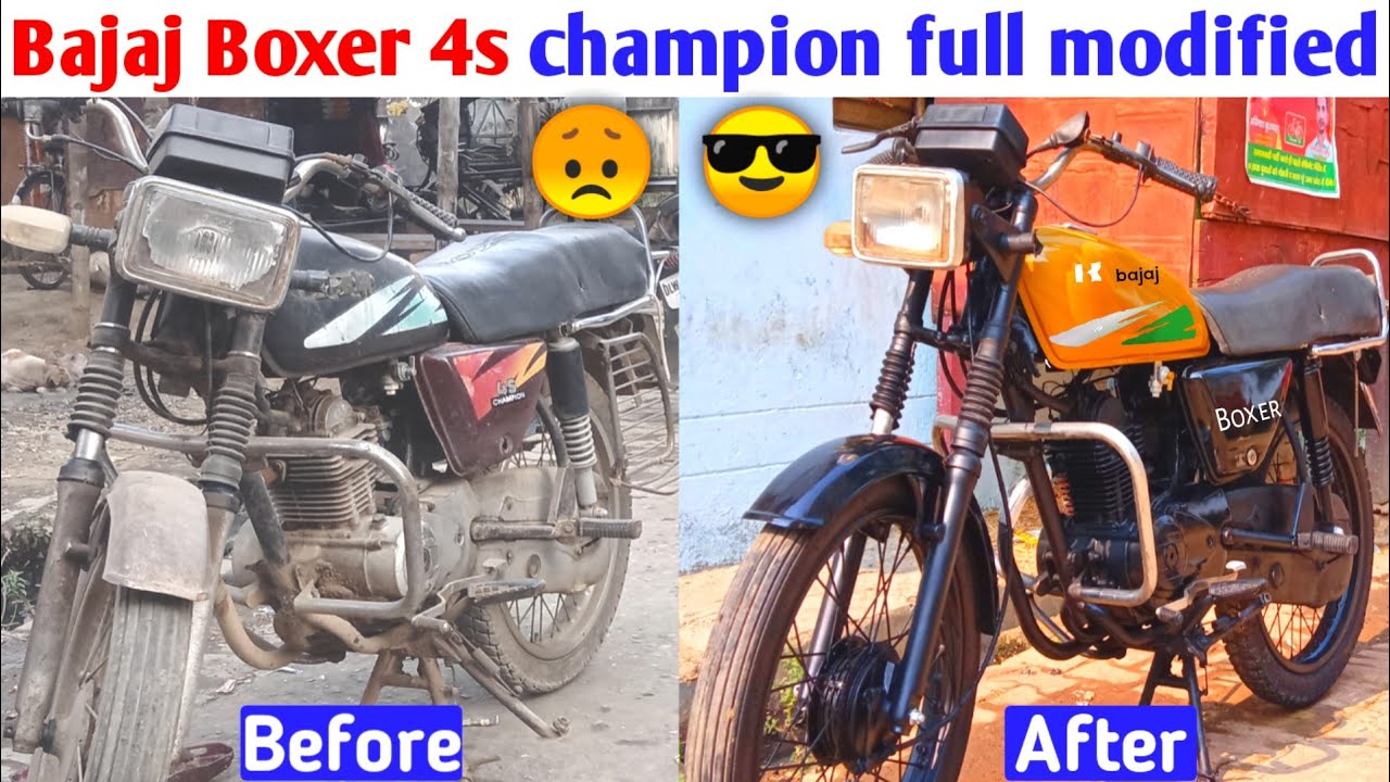 Bajaj 4S champion full bike painting and modification 🔥 - YouTube