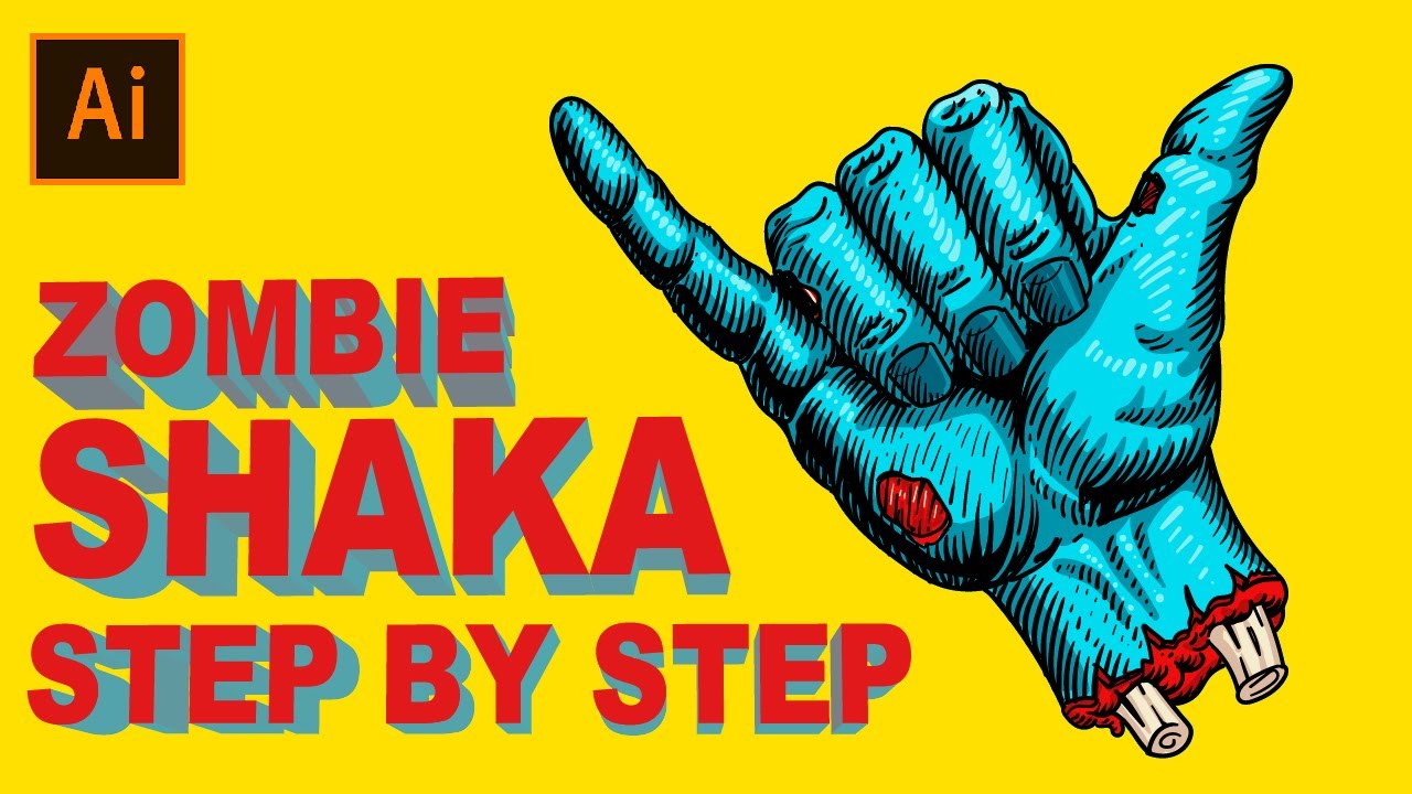 draw shaka adobe illustrator step by step. speed art - YouTube