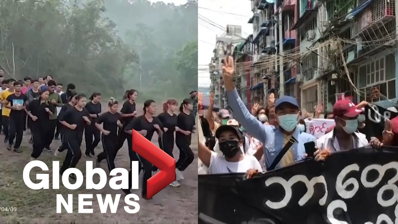 Myanmar protests: Demonstrators appear to train with ethnic armed group ...