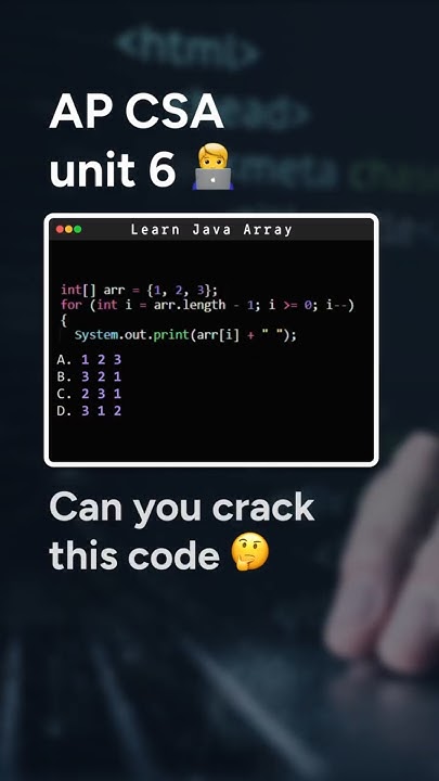 APCSA Practice: What Does This Java Reverse Array Loop Output? 💻 - YouTube