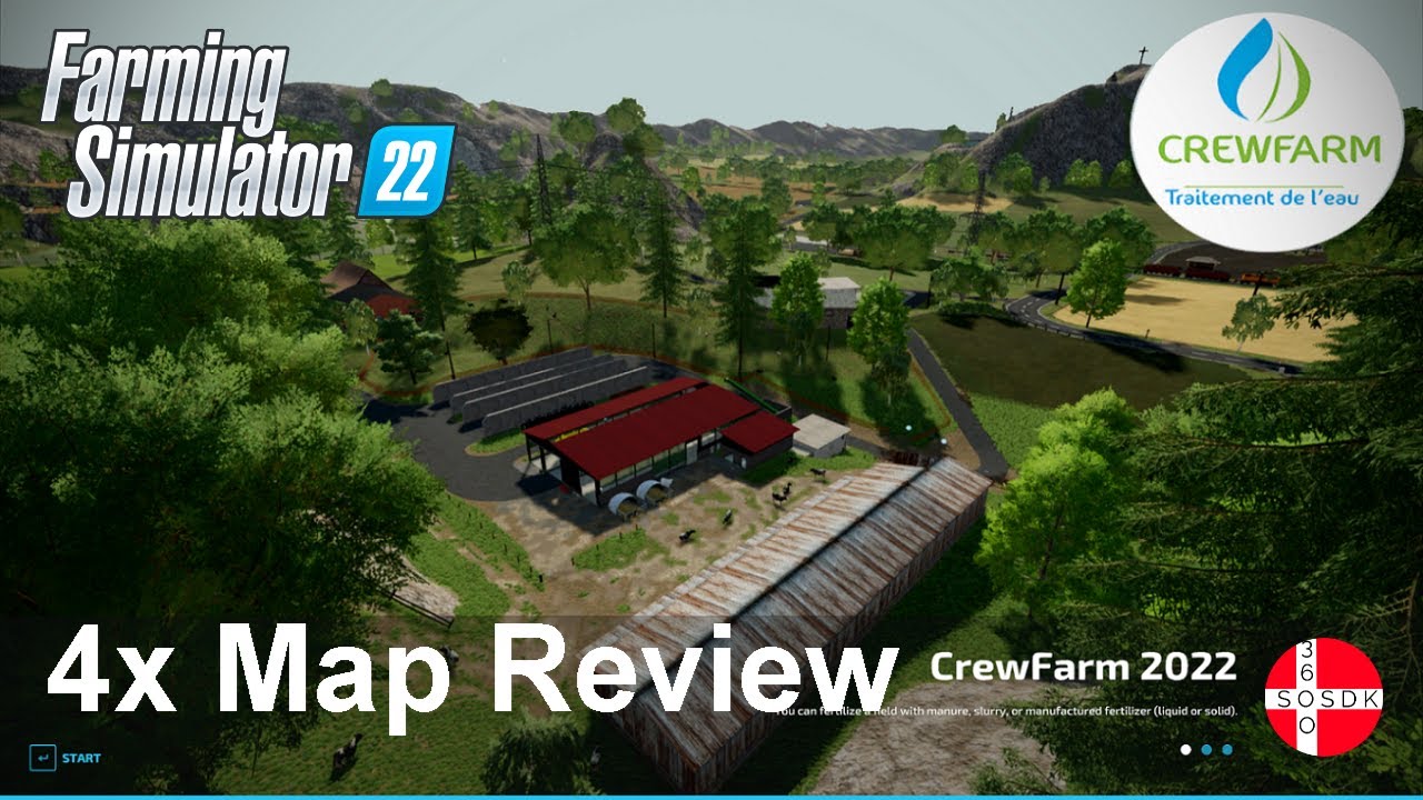 Crewfarm 4x Map Review. Dansk Farming Simulator 22 - YouTube
