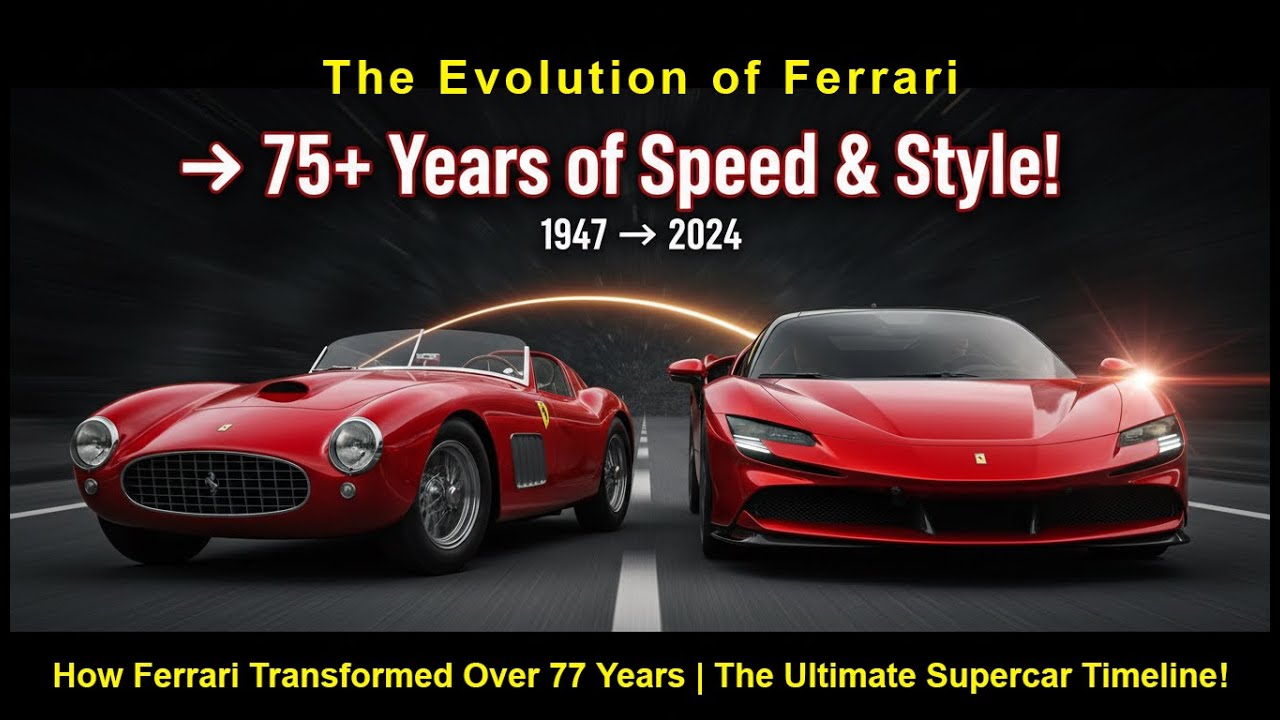 The Evolution of Ferrari 🏎 From 1947 to 2024 | 75+ Years of Speed ...