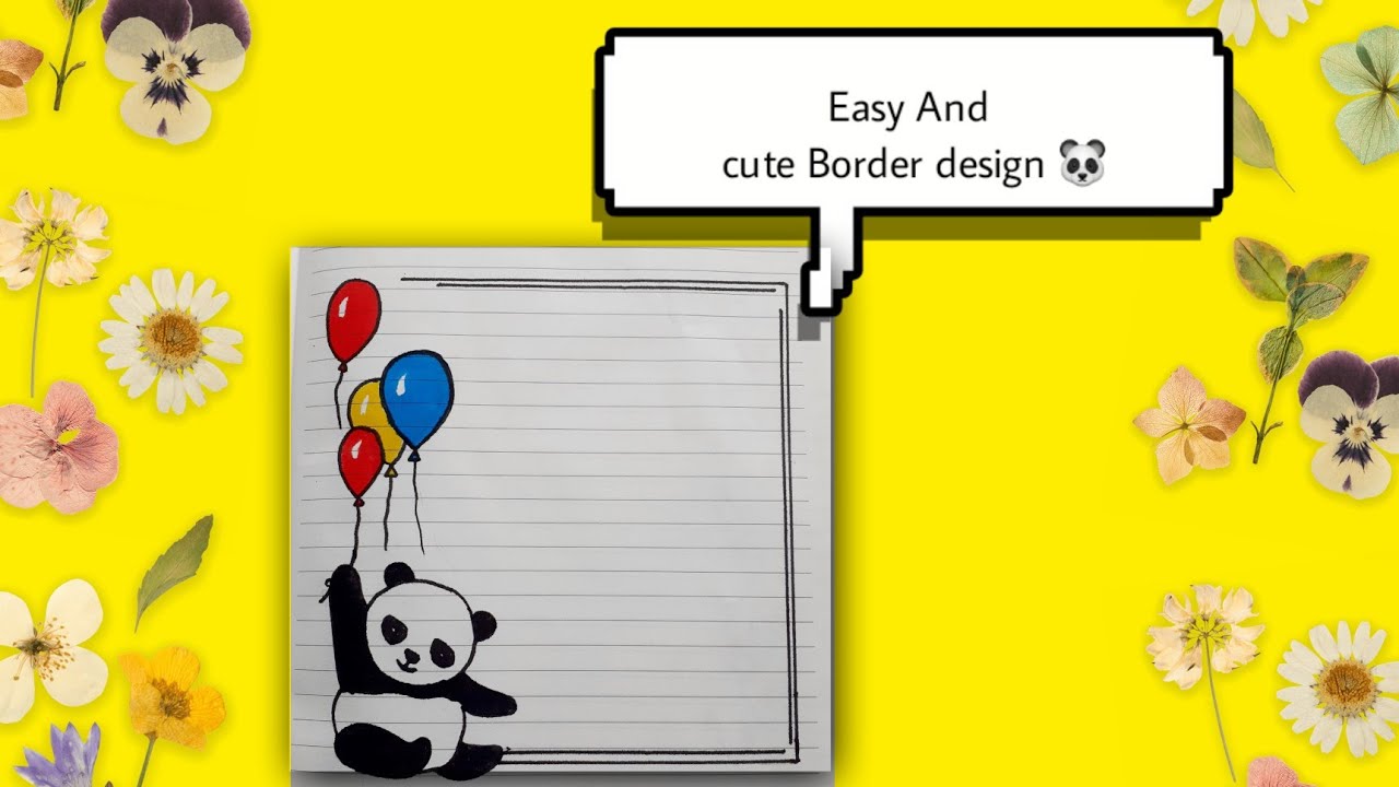 Easy and beautiful panda border design for project😍||creative front ...
