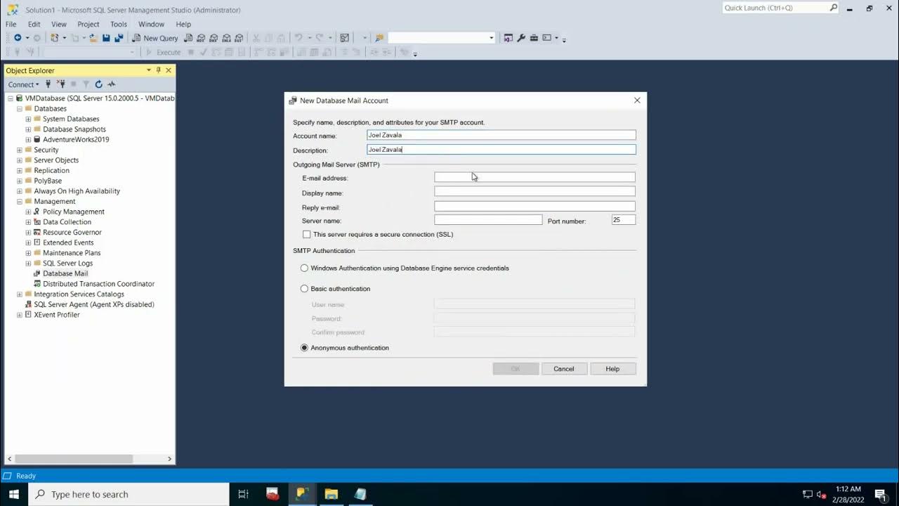 Configurar Database Mail SQL Server - YouTube