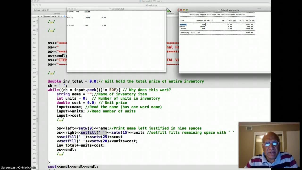 C++ Inventory Table Program Part 2 - YouTube