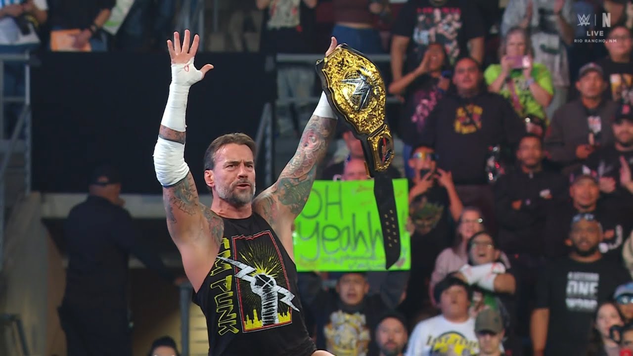 Cm punk first entrance as world heavyweight champion - YouTube