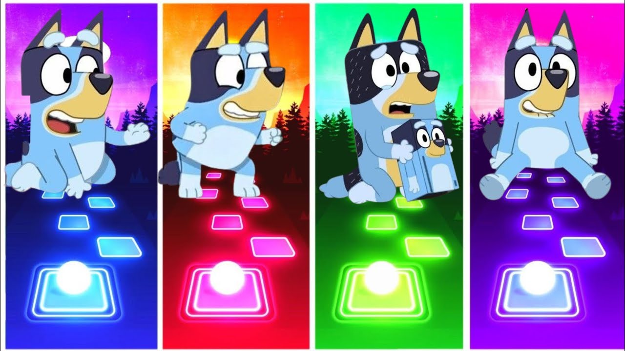 BLUEY 🆚 BINGO 🆚 ROBO BINGO 🆚 BLEUY MOVE MUSIC 🎼🎶 TILES HOP EDM RUSH ...