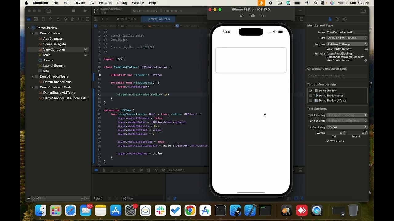 Apply shadow in iOS UIView using extension - YouTube
