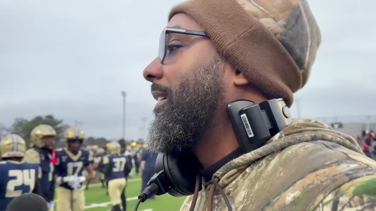 Varina coach Marcus Lewis talks win over Jefferson Forest - YouTube