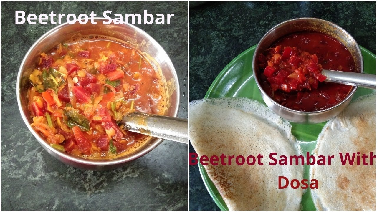 Beetroot Sambar- Recipe in Tamil- Good combination for idly, dosa etc ...